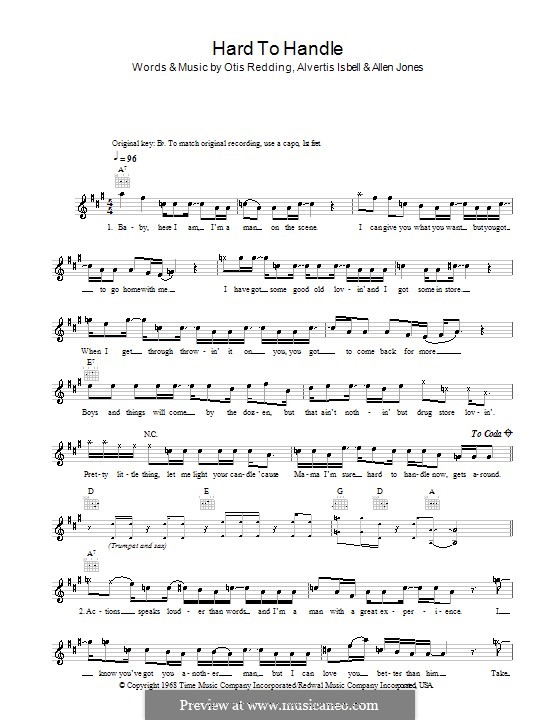 Hard to Handle (The Black Crowes) by A. Jones, A. Isbell, O. Redding on ...