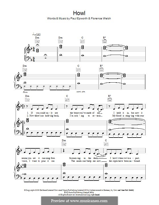 Howl (Florence and The Machine) by F. Welch, P. Epworth on MusicaNeo
