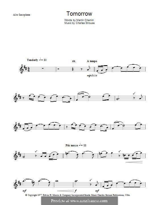 Tomorrow (from Annie) by C. Strouse - sheet music on MusicaNeo