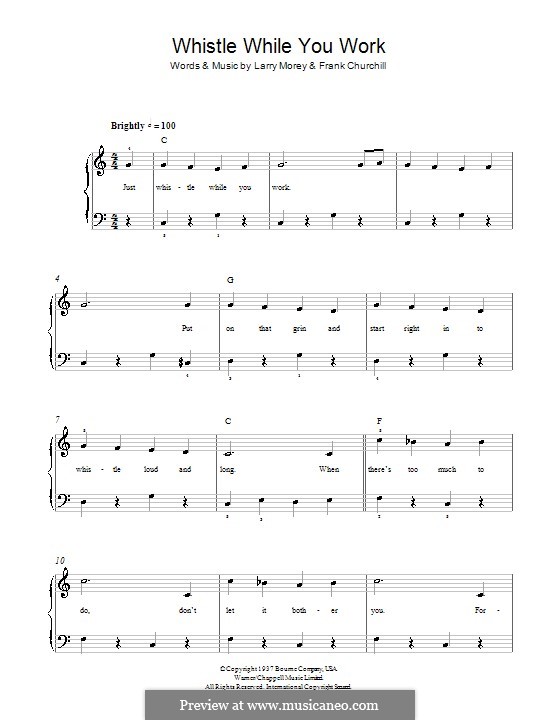 Whistle While You Work (from Snow White and The Seven Dwarfs) by F ...