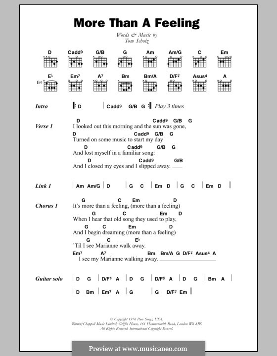 More Than a Feeling (Boston) by T. Scholz - sheet music on MusicaNeo