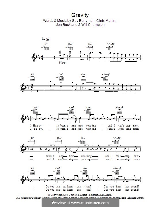 Gravity (Embrace) by C. Martin, G. Berryman, J. Buckland, W. Champion ...