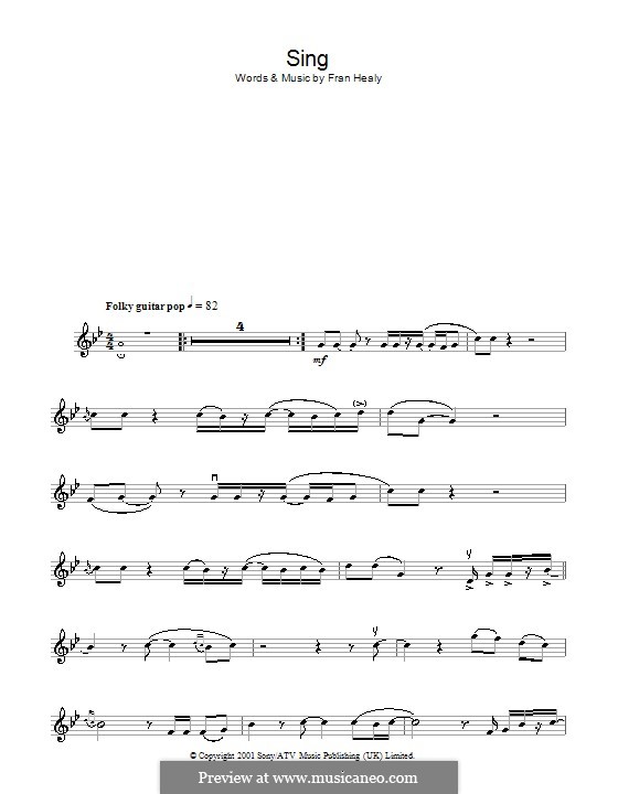Sing (Travis) by F. Healy - sheet music on MusicaNeo