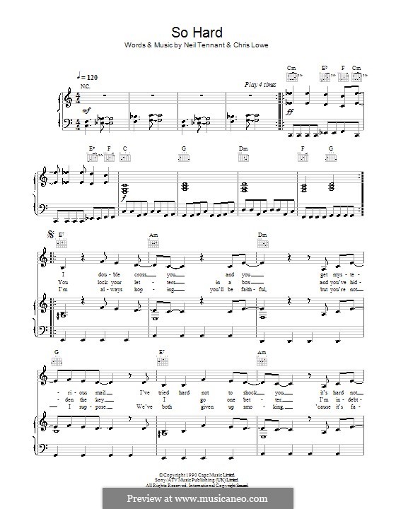 So Hard (The Pet Shop Boys) by C. Lowe, N. Tennant on MusicaNeo