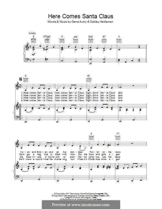 Vocal version (Here Comes Santa Claus (Right Down Santa Claus Lane)) by ...