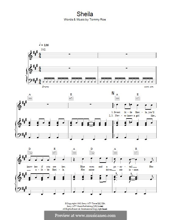 Sheila by T. Roe - sheet music on MusicaNeo