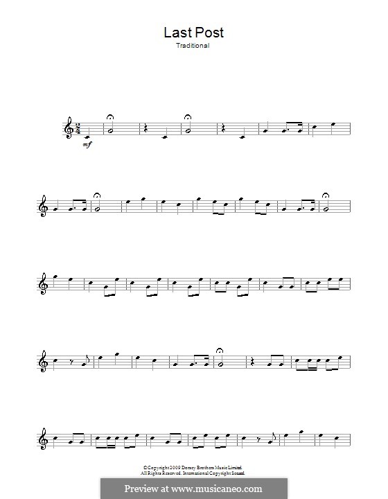 Last Post by Unknown (works before 1850) - sheet music on MusicaNeo
