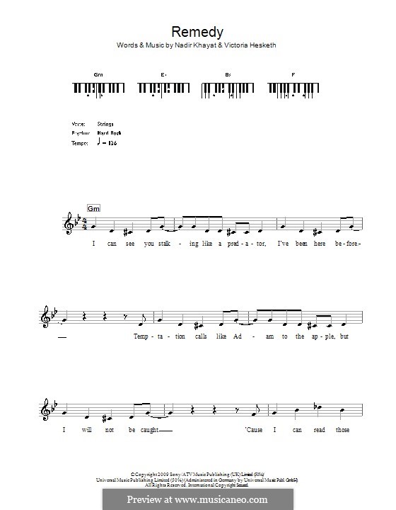 Remedy (Little Boots) by RedOne, V. Hesketh - sheet music on MusicaNeo
