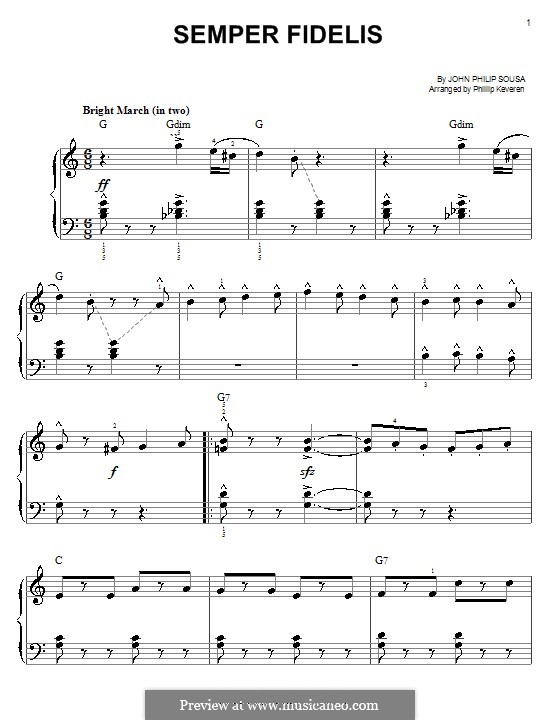 Semper Fidelis by J.P. Sousa - sheet music on MusicaNeo