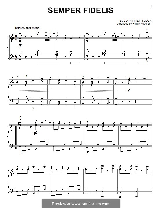 Semper Fidelis by J.P. Sousa - sheet music on MusicaNeo