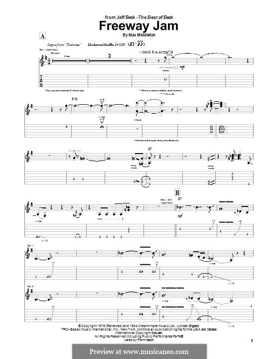 Freeway Jam by M. Middleton - sheet music on MusicaNeo