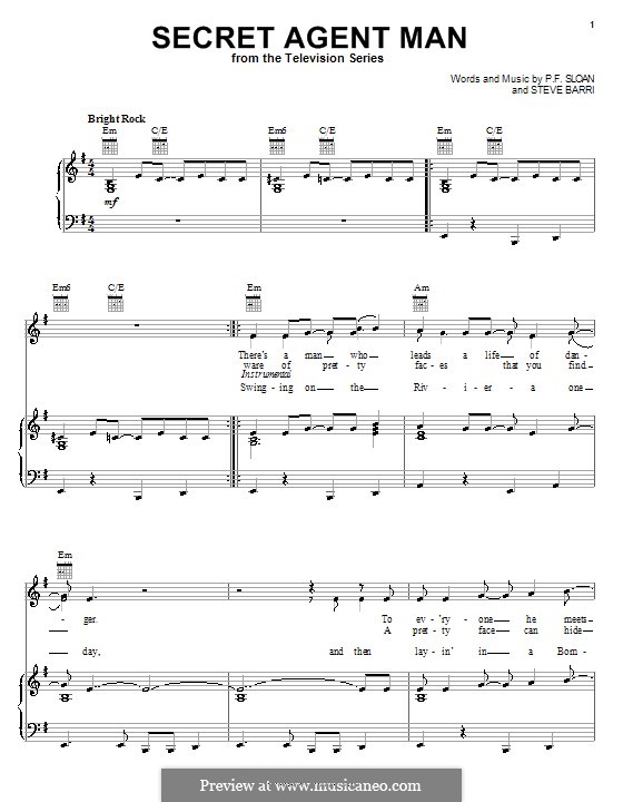 Secret Agent Man (Johnny Rivers) by P. Sloan, S. Barri on MusicaNeo