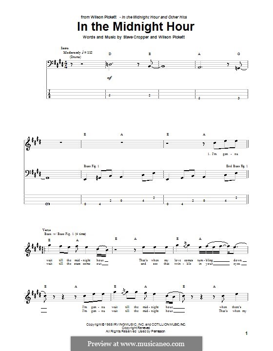 In the Midnight Hour by S. Cropper, W. Pickett - sheet music on MusicaNeo