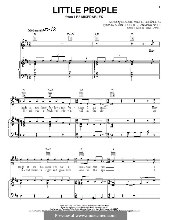 Little People (Les Miserables) by C. Schönberg - sheet music on MusicaNeo