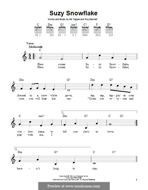 Suzy Snowflake (Rosemary Clooney) by R.C. Bennett, S. Tepper on MusicaNeo