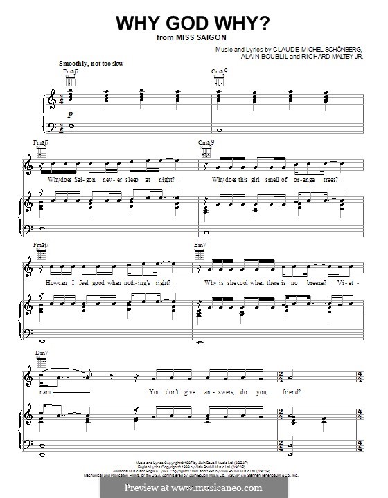 Why God Why? (Miss Saigon) by C. Schönberg - sheet music on MusicaNeo