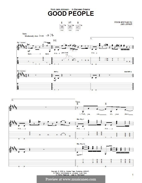 Good People by J. Johnson - sheet music on MusicaNeo