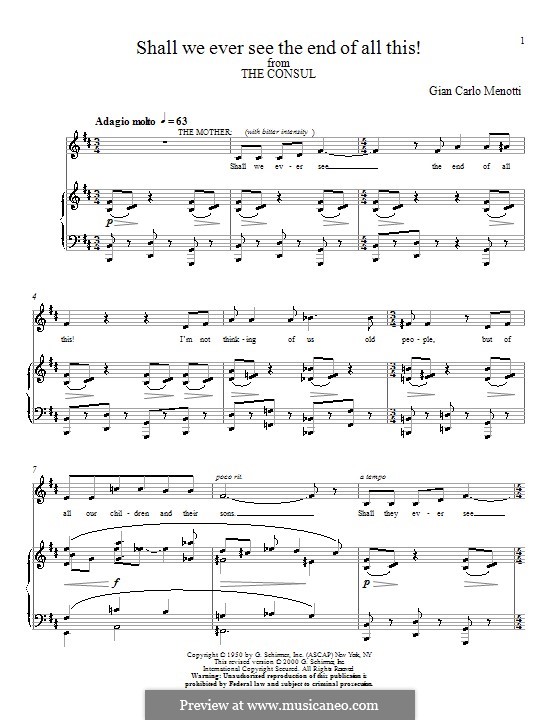 The Consul by G.C. Menotti - sheet music on MusicaNeo