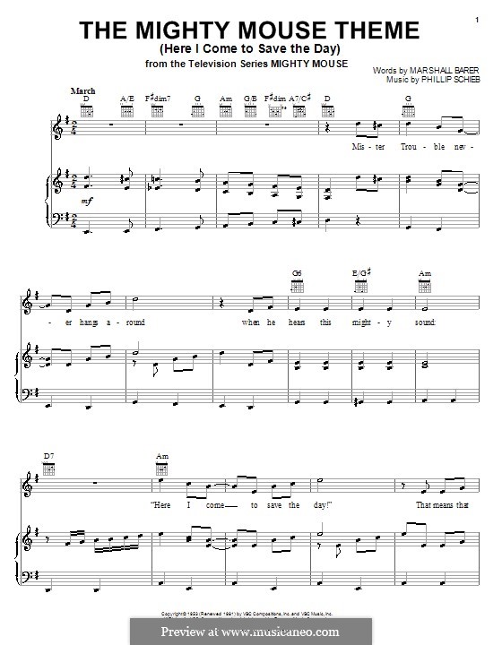 The Mighty Mouse Theme (Here I Come To Save the Day) by P. Schieb on ...