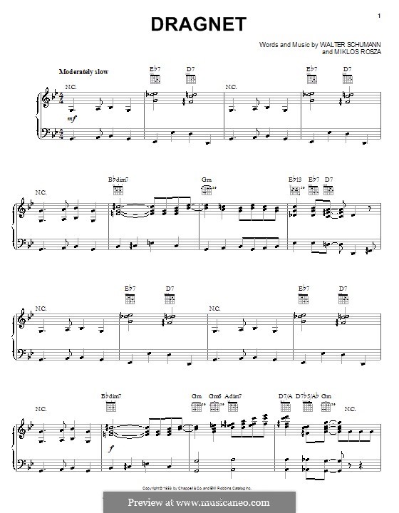 Dragnet by M. Rosza - sheet music on MusicaNeo