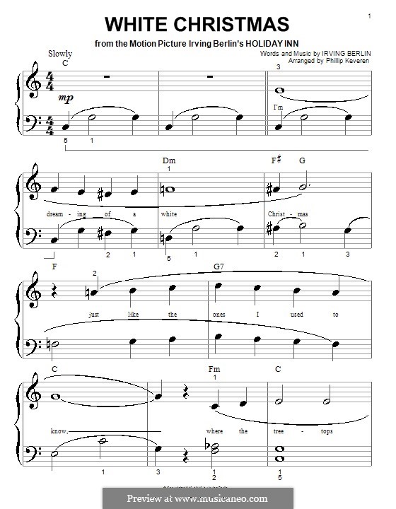 Piano version (White Christmas) by I. Berlin - sheet music on MusicaNeo