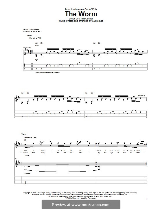 The Worm (Audioslave) by C. Cornell - sheet music on MusicaNeo