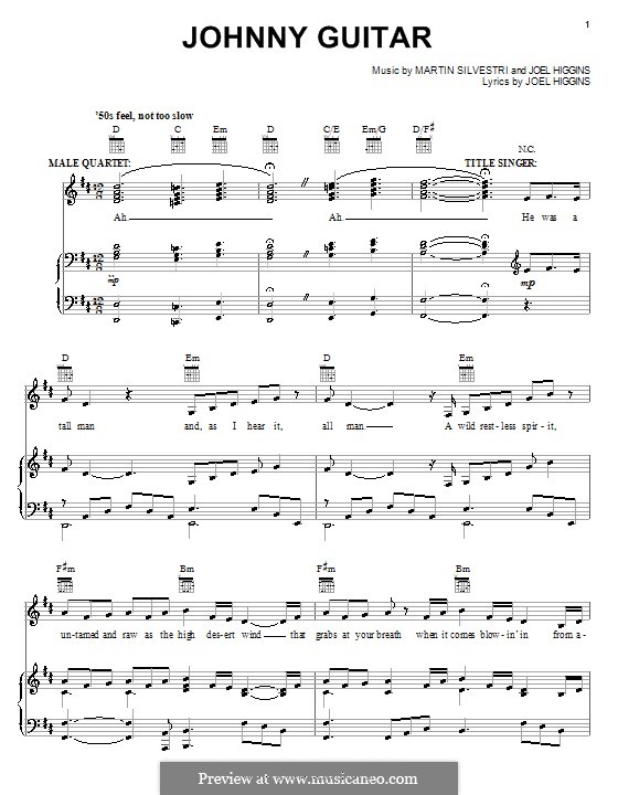 Johnny Guitar by M. Silvestri - sheet music on MusicaNeo