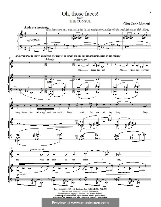 The Consul by G.C. Menotti - sheet music on MusicaNeo