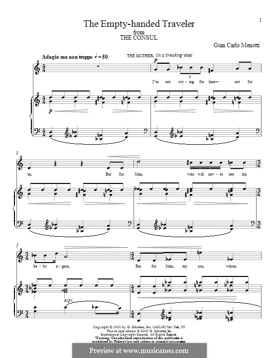 The Consul by G.C. Menotti - sheet music on MusicaNeo