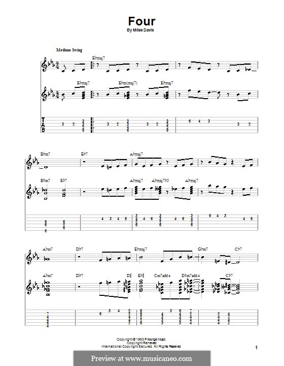 Four by M. Davis - sheet music on MusicaNeo