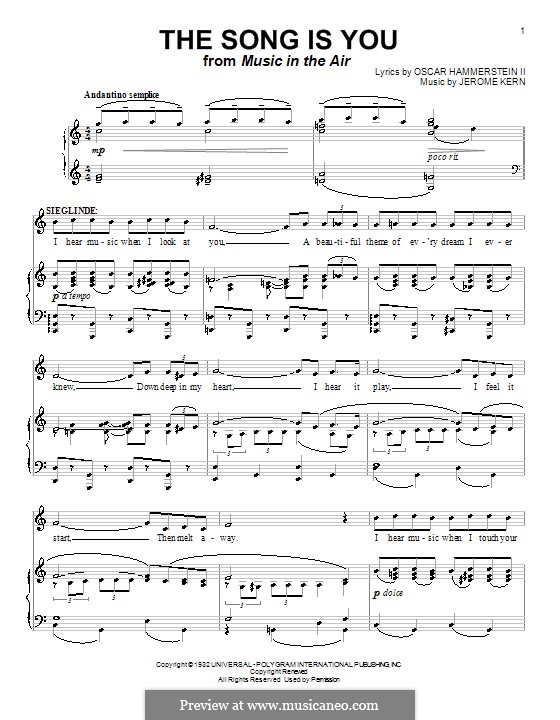 The Song is You by J. Kern - sheet music on MusicaNeo