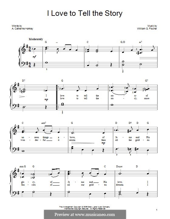 I Love to Tell the Story by W.G. Fischer - sheet music on MusicaNeo