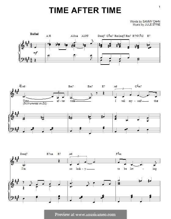 Time After Time (Frank Sinatra) by J. Styne - sheet music on MusicaNeo