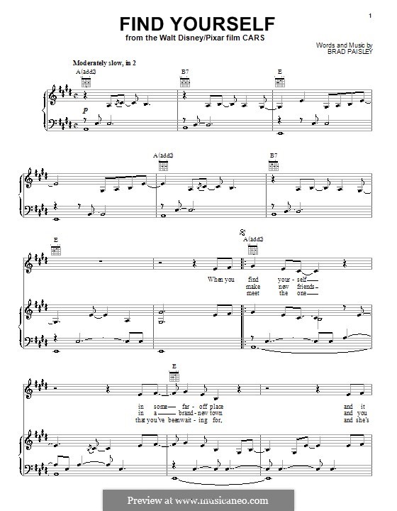 Find Yourself by B. Paisley - sheet music on MusicaNeo