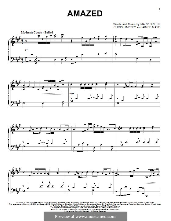 Amazed (Lonestar) by A. Mayo, C. Lindsey, M. Green on MusicaNeo