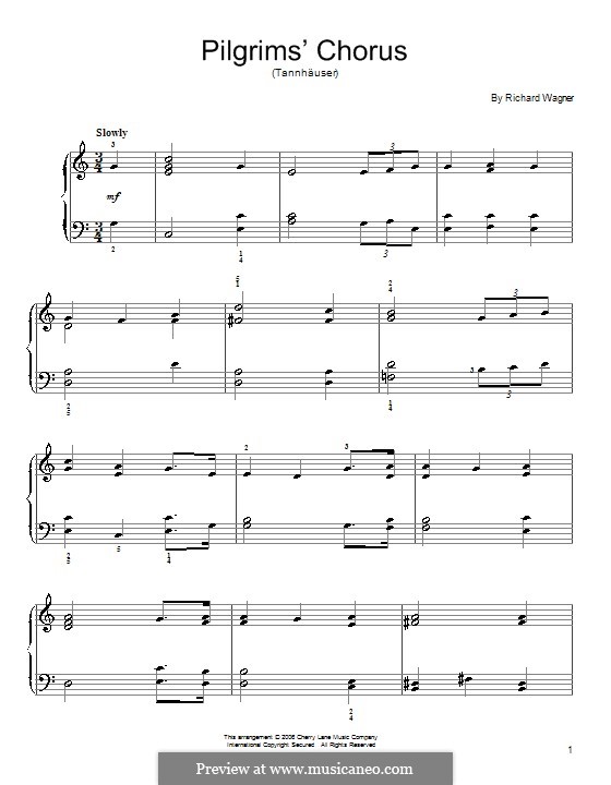 Choir of Pilgrims (Tannhäuser, WWV 70) by R. Wagner on MusicaNeo