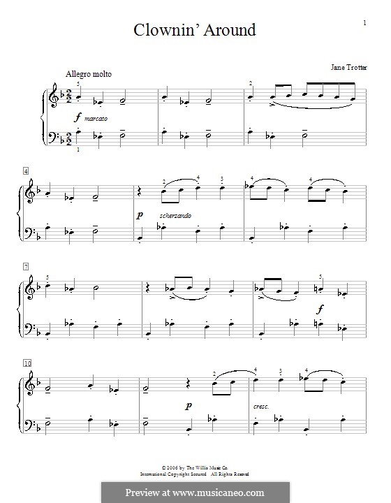 Clownin' Around by J. Trotter - sheet music on MusicaNeo