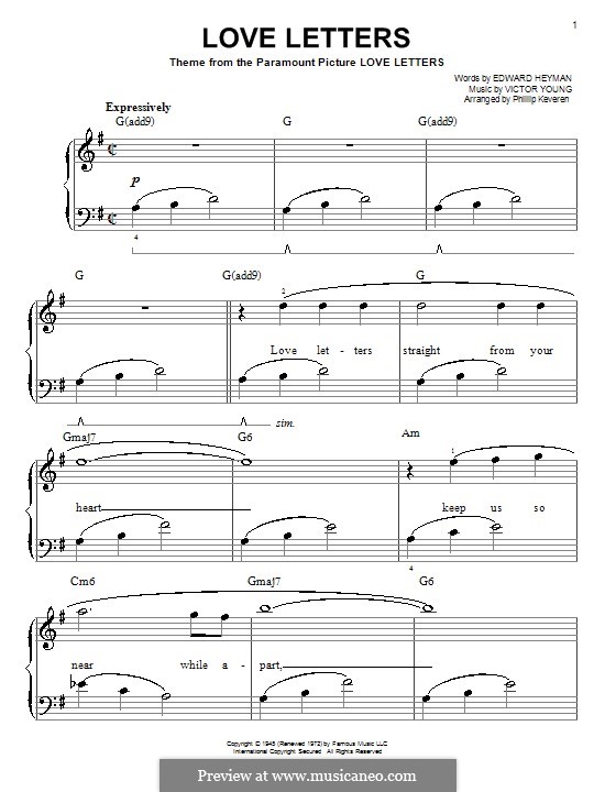Love Letters by V. Young - sheet music on MusicaNeo