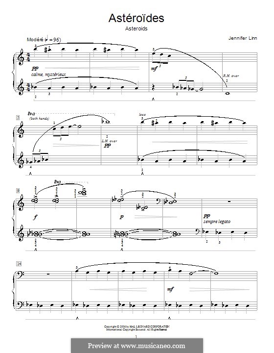 Asteroides (Asteroids) by J. Linn - sheet music on MusicaNeo