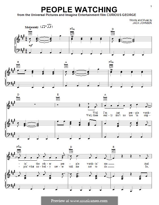 People Watching by J. Johnson - sheet music on MusicaNeo