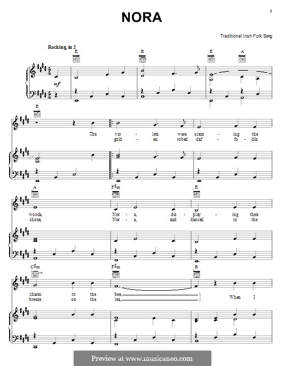 Nora by folklore - sheet music on MusicaNeo