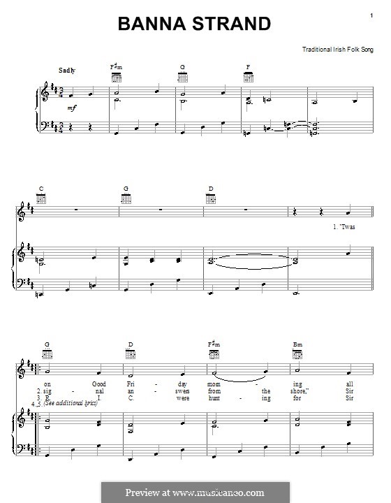 Banna Strand by folklore - sheet music on MusicaNeo
