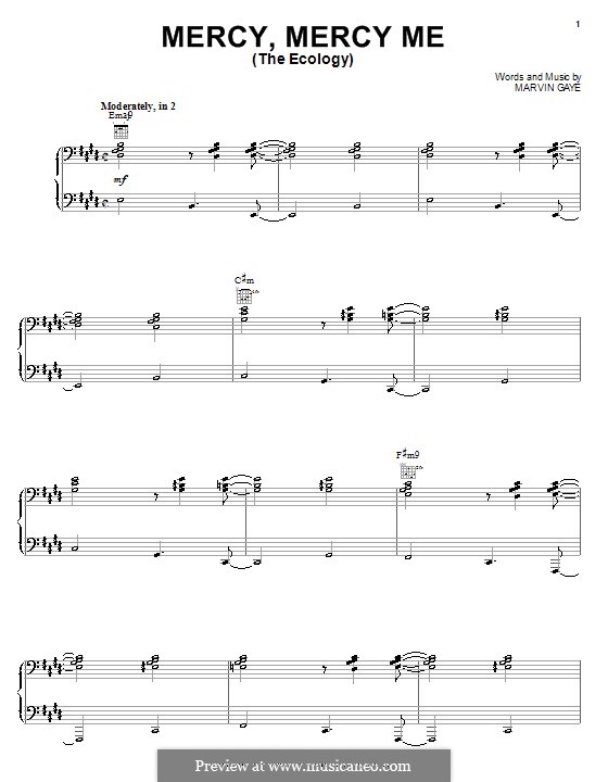 Mercy, Mercy Me (The Ecology) by M.P. Gaye - sheet music on MusicaNeo