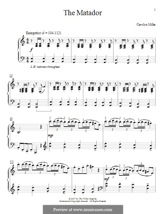The Matador by C. Miller - sheet music on MusicaNeo