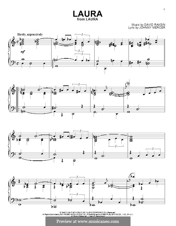 Laura (Frank Sinatra) by D. Raksin - sheet music on MusicaNeo