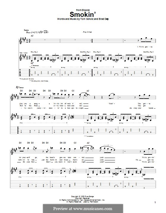 Smokin' (Boston) by B. Delp, T. Scholz - sheet music on MusicaNeo