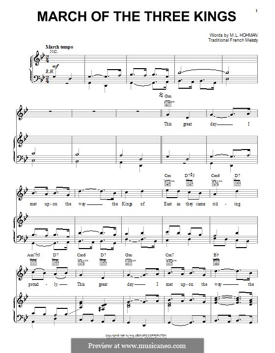 March of the Kings by folklore - sheet music on MusicaNeo