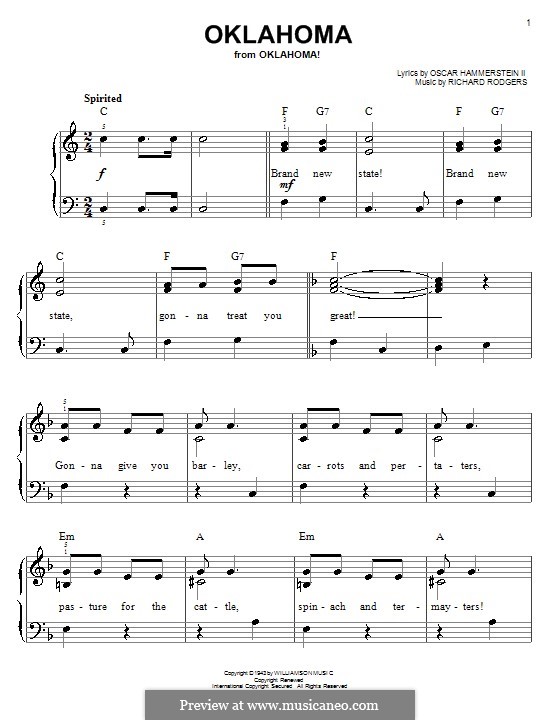 Oklahoma! by R. Rodgers - sheet music on MusicaNeo