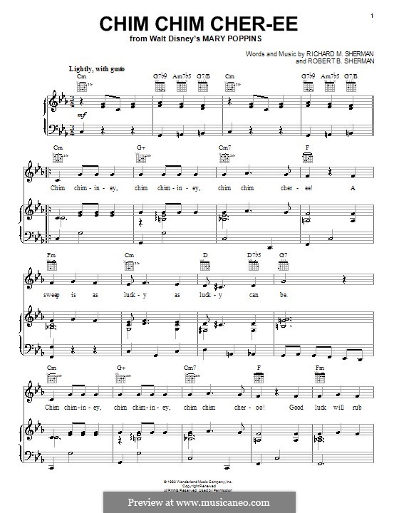 Chim Chim Cher Ee From Mary Poppins By R M Sherman R B Sherman On