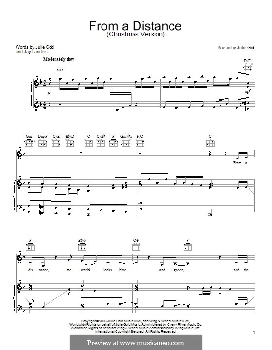 From a Distance by J. Gold - sheet music on MusicaNeo